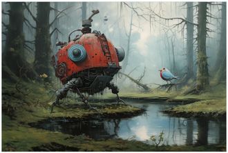 Wallario K&uuml;chenr&uuml;ckwand aus Glas 90 x 60 cm, Motiv: Begegnung im Nebel | Spritzschutz abwischbar & pflegeleicht