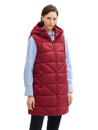 Tom Tailor Damen 1042907 Longstyle Steppweste, 35930-Deep Red, M