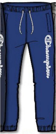 Champion Jogginghose (Baumwolle) Graphic Big Logo Print lang royalblau Kinder