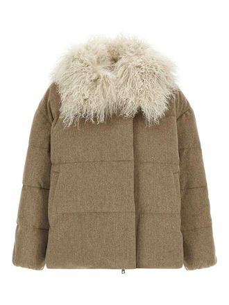 Yves Salomon Blouson Rembourr&eacute; - Beige