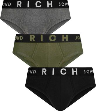 John Richmond Homme, Sous-v&ecirc;tements, Multicolore, Taille: L Tripack slip vita bassa in cotone pettinato