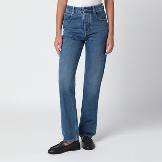 Bottega Veneta Jeans mit Ledertasche, Mittelblau