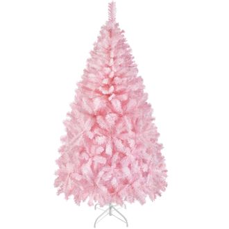 Yaheetech 183 cm K&uuml;nstlicher Weihnachtsbaum Rosa, Tannenbaum mit 598 Spitzen & Faltbarem Metallst&auml;nder Wiederverwendbarer Christbaum Kunstbaum f&uuml;r Weihnachtsdek