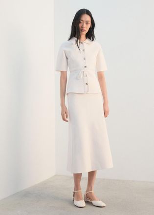 Mango Jupe &eacute;vas&eacute;e maille blanc cass&eacute; - Femme - XS - MANGO