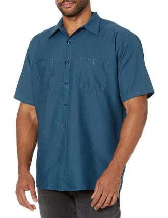 Red Kap Herren Kurz&auml;rmeliges Arbeitshemd Work Utility Hemd, dunkelblau, Gro&szlig;