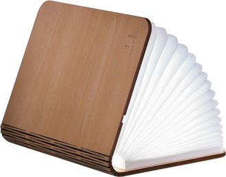 gingko LED-Smartbook-Schreibtischleuchte mit natürlicher Holzoptik, wiederaufladbar mit Micro-USB-Ladegerät, Ahorn