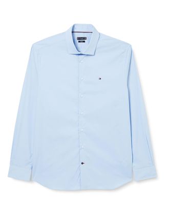 Tommy Hilfiger CORE CL FLEX POPLIN SF SHIRT Hemden Herren, Blau (Custom Color Light Blue), 42