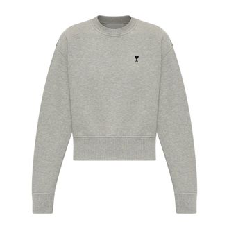 Ami Femme, Sweatshirts et sweats &agrave; capuche, Gris, Taille: 38 FR SweaT-shirt avec logo brod&eacute;