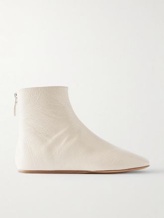 Le Monde Beryl Bottines En Cuir Glacé Luna - Écru