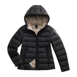 Blauer Gepolsterte Damenjacke mit Kapuze - - Jackets - Damen - Schwarzk - 2XL