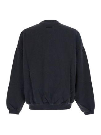 Fear of God Mens Sweatshirt Campus Crewneck Black Cotton Sweatshirts Sweater