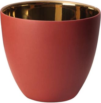 ASA Windlicht rot innen Gold gl&auml;nzend