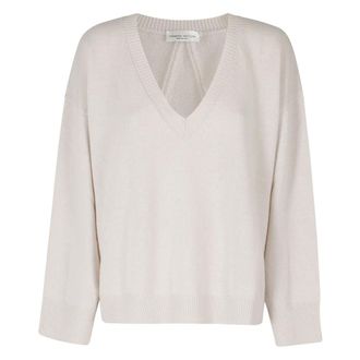 Roberto Collina V-Ausschnitt Strickpullover - - Knitwear - Damen - Beige - S