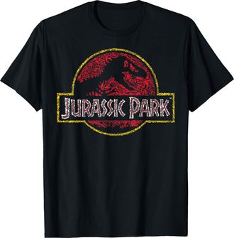 Jurassic Park Classic Fossil Build Up Logo T-Shirt