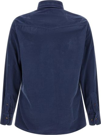 Brunello Cucinelli Corduroy Western Shirt - Navy