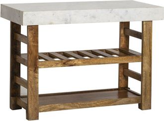 Made In Meubles Billot en marbre et bois Louca