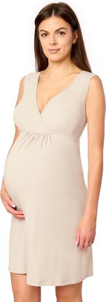 Merry Style Nachthemd Damen Schwangerschaft aus Viskose Stillnachthemd Elegante Nachtw&auml;sche Damen, Leicht, Atmungsaktiv und Hautfreundlich MS10-467 (Beige, XL)
