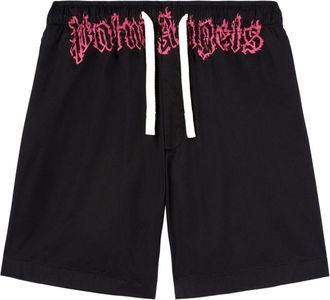 Palm Angels short &agrave; logo imprim&eacute; - Noir