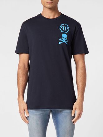 Philipp Plein T-shirt en coton avec imprim&eacute; t&ecirc;te de mort et logo
