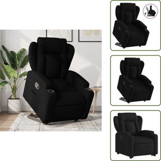 vidaXL Relaxsessel mit Aufstehhilfe Schwarz Stoff - Relaxsessel - Fernsehsessel - TV-Sessel - Elektrischer Lift - Aufstehhilfe - The Living Store