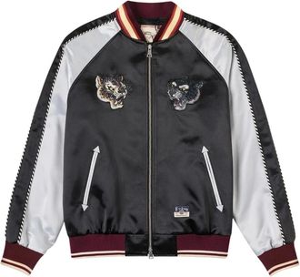 Evisu Homme, Vestes, Noir, Taille: L Veste Souvenir Duo avec Broderie L&eacute;opard