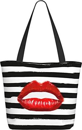 AOOEDM Sexy Women Red Lips Ladies Shopping Bag 13x11x7in.Le cadeau parfait pour la Saint-Valentin.Cest de la Saint-Valentin pour maman, fille, &eacute;pouse, etc