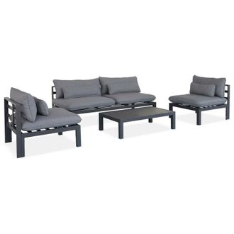 Sweeek Gartenlounge-Set XXL Aluminium 5-Sitzer