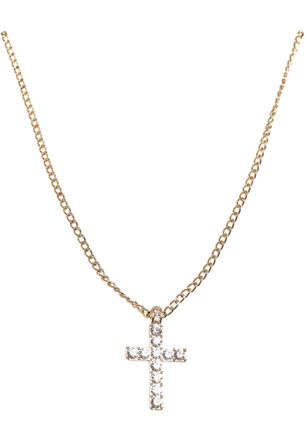 Urban Classics Diamond Cross Necklace gold one size