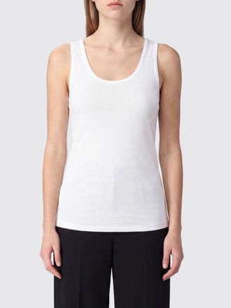 Max Mara Top sans manches en cr&ecirc;pe de Chine &agrave; col en U et coupe slim