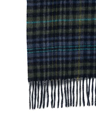 Paul Smith Check Pattern Wool Scarf - Navy