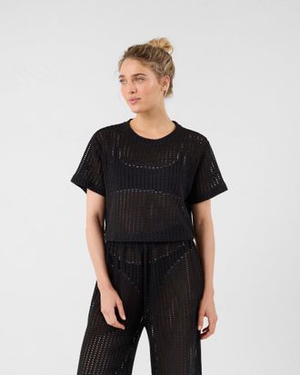 Jott T-shirt col rond en maille de coton Noir Giada - Taille XS