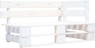 vidaXL Vidaxl - Banc dangle palette de jardin bois blanc