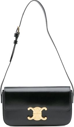 Celine Hobo Bags - Shiny Calfskin Claude Shoulder Bag - Gr. unisize - in Schwarz - für Damen