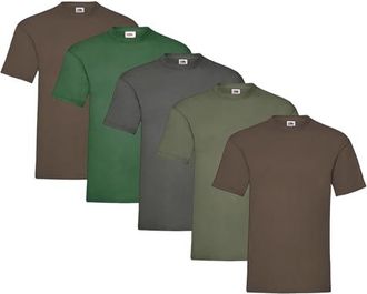 Fruit Of The Loom Lot de 5 T-shirts en coton épais pour homme, Tailles M L XL XXL 3XL, différents assortiments de couleurs, XXXL