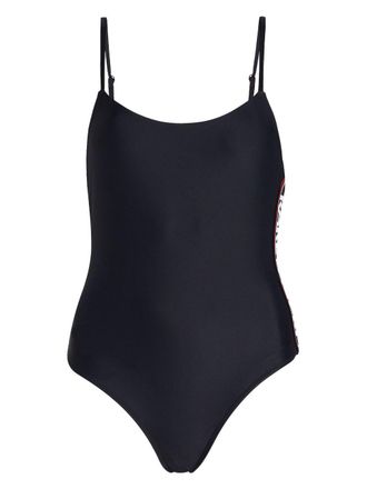 Karl Lagerfeld Essential Badeanzug mit Logo-Print - Schwarz