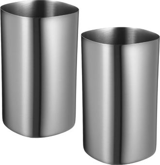 BESPORTBLE Edelstahl Mundsp&uuml;lbecher 2 St&uuml;ck Bruchsichere Wiederverwendbare Zahnb&uuml;rstenhalter mit Gro&szlig;em Fassungsverm&ouml;gen f&uuml;r Zuhause und Reise