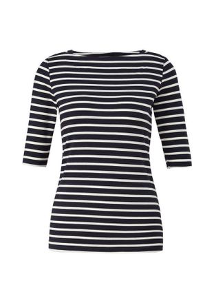 Comma 3/4-Arm-Shirt T-Shirt Streifenshirt im Slim Fit