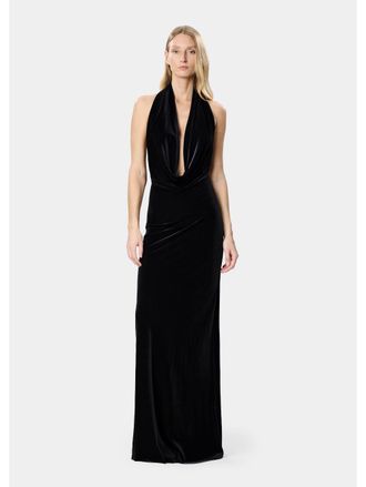 Amazu&igrave;n Womens Long Dress Venus Black Polyamide