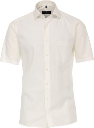 Casamoda Kurzarmhemd CASAMODA, Herren, Gr. 38, N-Gr, wei&szlig; (wei&szlig;beige), Web, Obermaterial: 100% Baumwolle, regular fit h&uuml;ftbedeckend, Rundhals, Hemden, Business