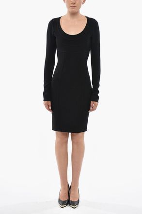 Dsquared2 Long-Sleeve Virgin Wool-Blend Mini Dress Dsquared2