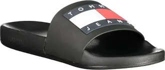 Tommy Hilfiger Polyurethane Logo Slipper - Black