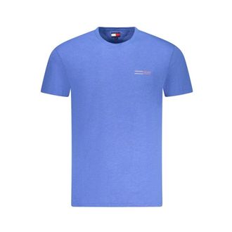 Tommy Hilfiger Blau Baumwolle Herren T-Shirt Klassischer Stil - - Tops - Herren - Blau - M