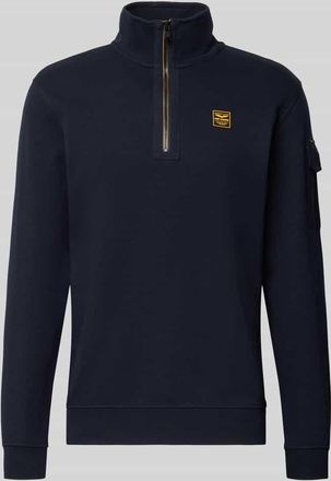 PME Legend Regular Fit Sweatshirt Baumwoll-Mix mit Troyer-Kragen
