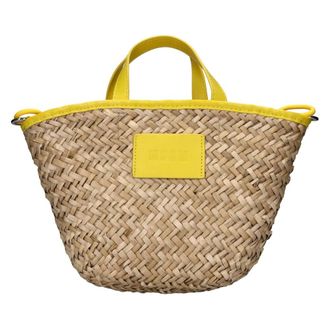 Msgm Tasche aus pflanzlichen Fasern und Kunstleder - - Bags - Damen - Beige - ONE SIZE
