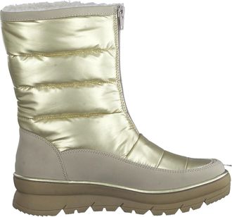 Jana Damen Winterstiefel ohne Absatz mit Reißverschluss Gefüttert Weite H Mehrweite, Gold (Gold Comb), 41 EU