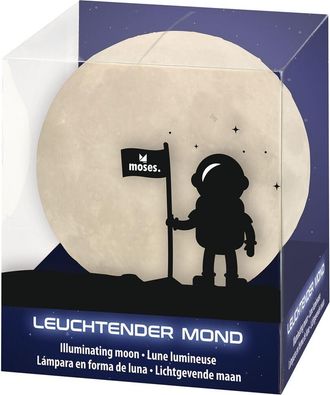 Moses Moses Leuchtender Mond Lampe | Nachtlicht für Kinder mit Timer-Funktion | Stimmungsvolles Dekolicht, warmweiß, 30563