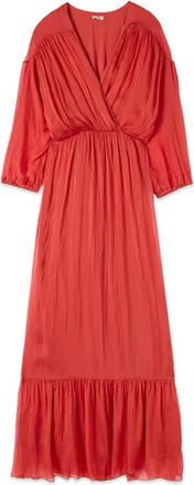 Oltre Femme, Robes, Orange, Taille: 44 FR Robe longue en voile de m&eacute;lange de soie