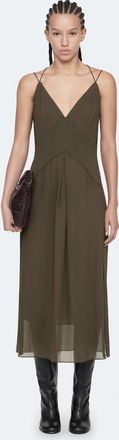 AllSaints Fawn Kleid in gewaschenem Khakigr&uuml;n