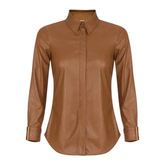 Elisabetta Franchi Hemd mit Schmuck-Logo - - Blouses & Shirts - Damen - Braun - M