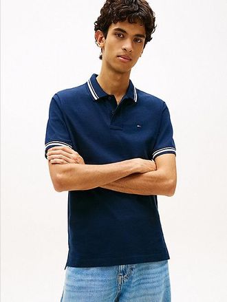Tommy Hilfiger Polo coupe standard Tommy Flag &agrave; liser&eacute;